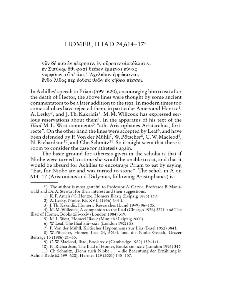 Achilles and Priam: A Study of Iliad 24 | PDF