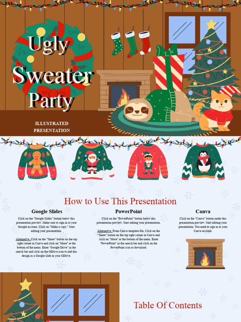 Cute Illustrated Ugly Sweater Party Presentation | PDF | Microsoft ...