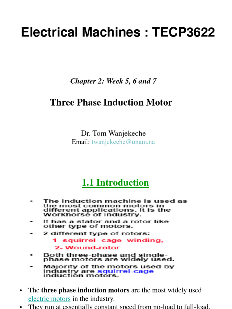Three Phase Induction Motor Guide | PDF | Electric Motor | Transformer