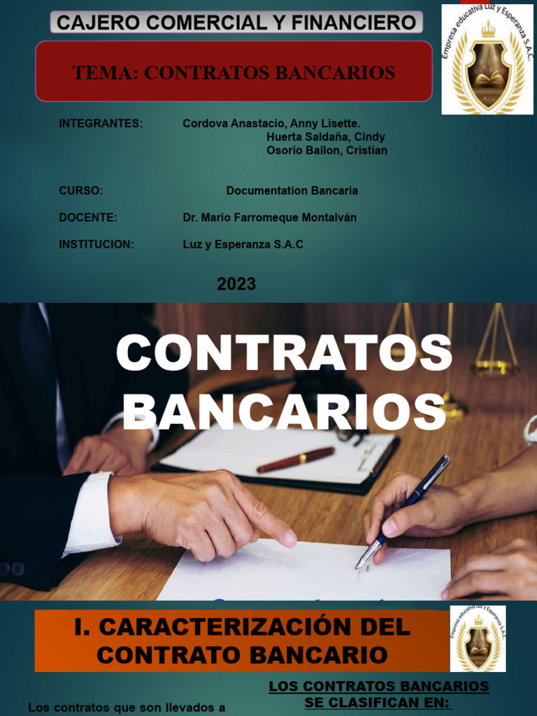 Contratos Bancarios: Tipos y Funciones | PDF | Tarjeta de crédito | Bancos