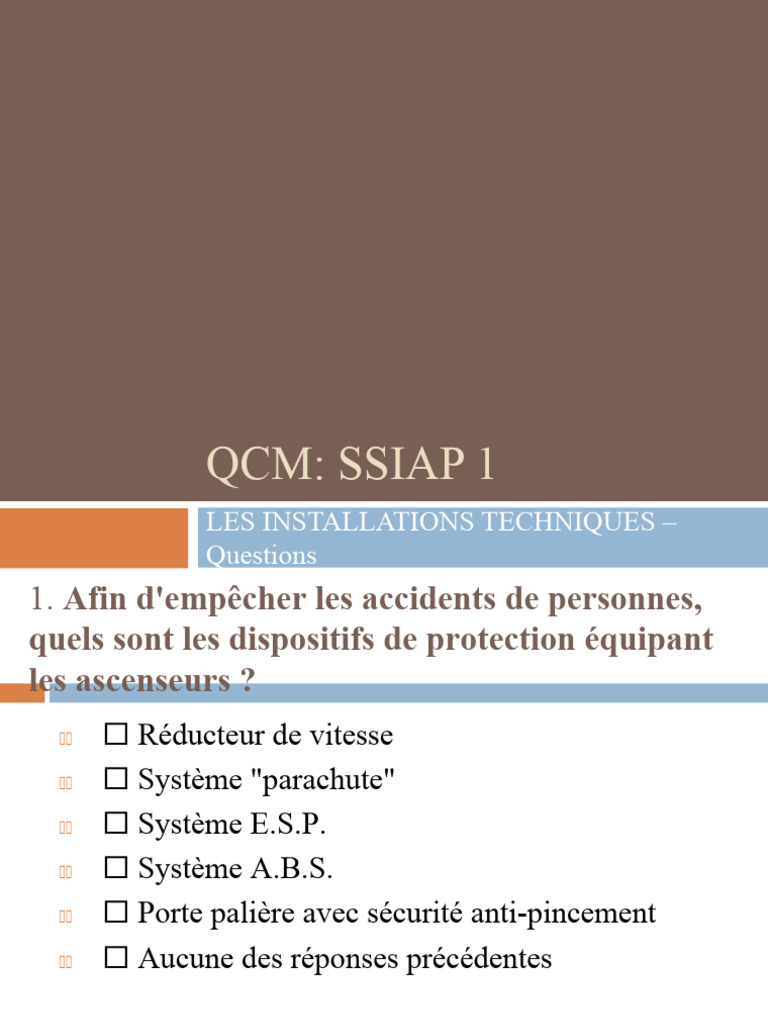 Les Installations Techniques - Questions | PDF