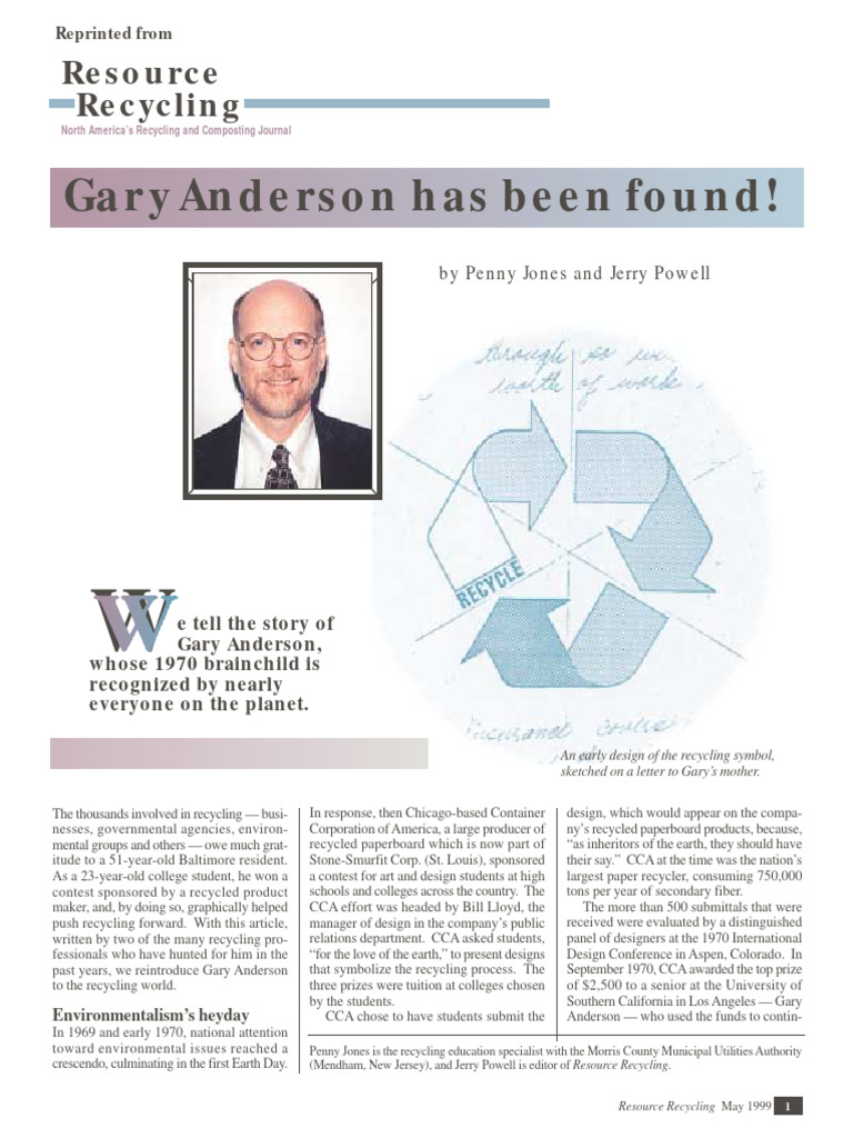 Gary Anderson: Creator of Recycling Symbol | PDF