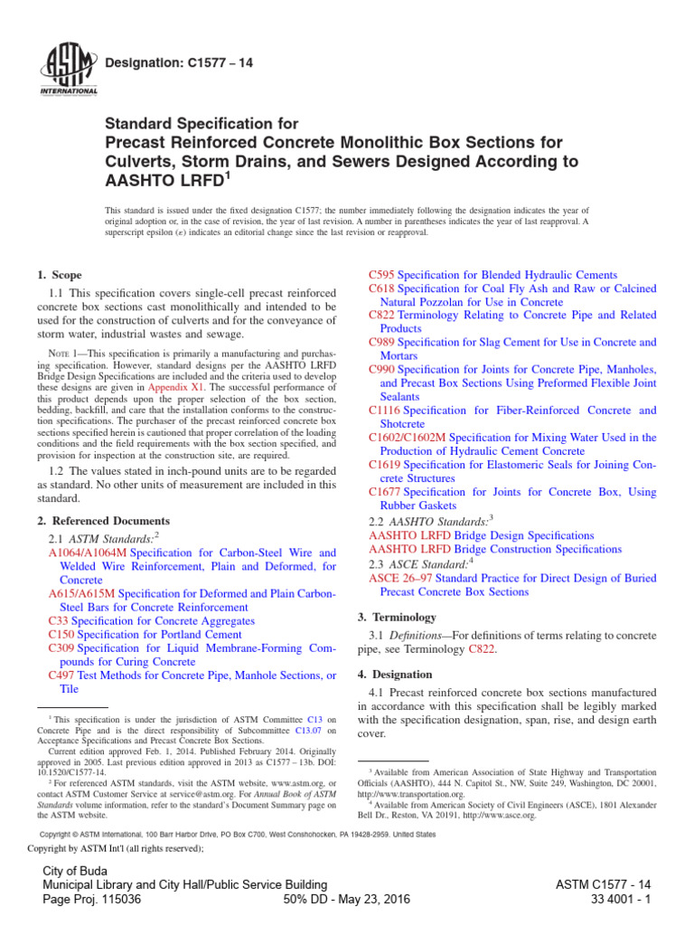 33 4001 Astm C1577-14 | PDF