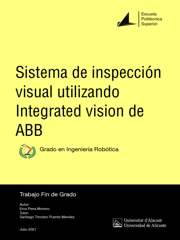 Sistema de Inspeccion Visual Utilizando Integrated Vision Piera Moreno Eros | PDF