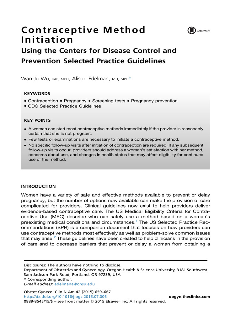 Contraceptive Method | PDF