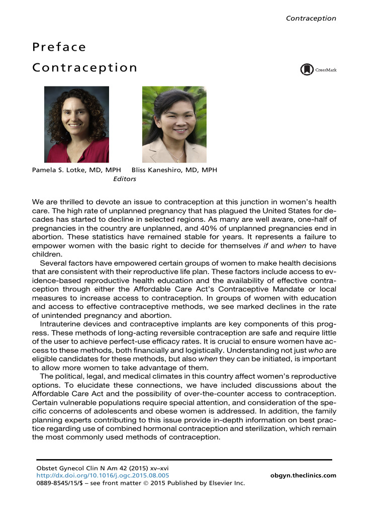 Preface | PDF | Birth Control | Unintended Pregnancy