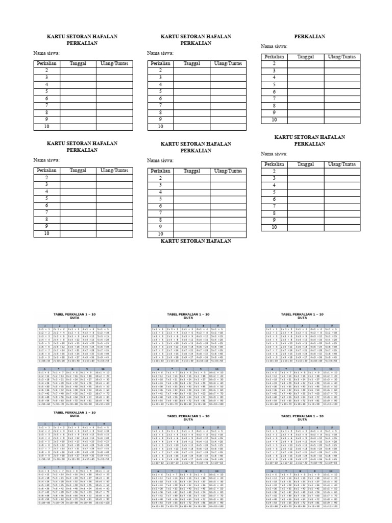Kartu Setoran Hafalan | PDF