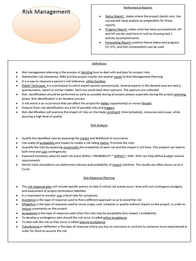 Risk Summary | PDF | Risk | Risk Management