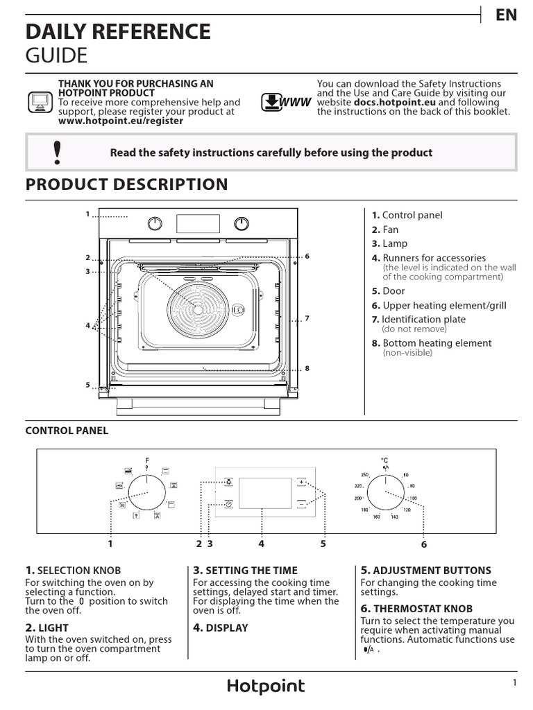 Hotpoint Oven SA2 544 C IX Reference Guide | PDF | Baking | Roasting