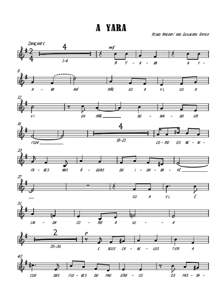 A YARA - Voz - Partitura Completa | PDF