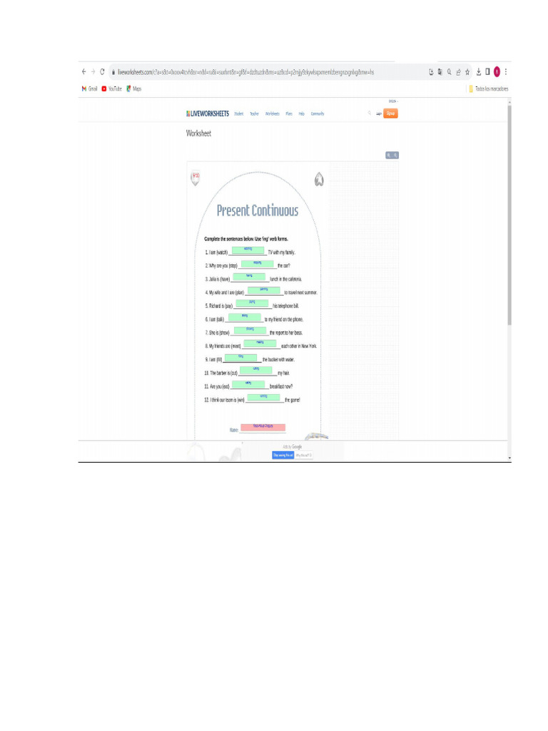 Present Continuous | PDF
