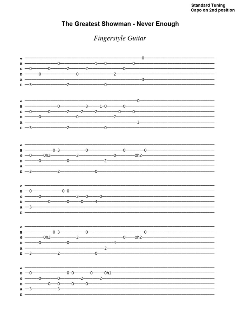 Never Enough Pdf Tabs Pdf