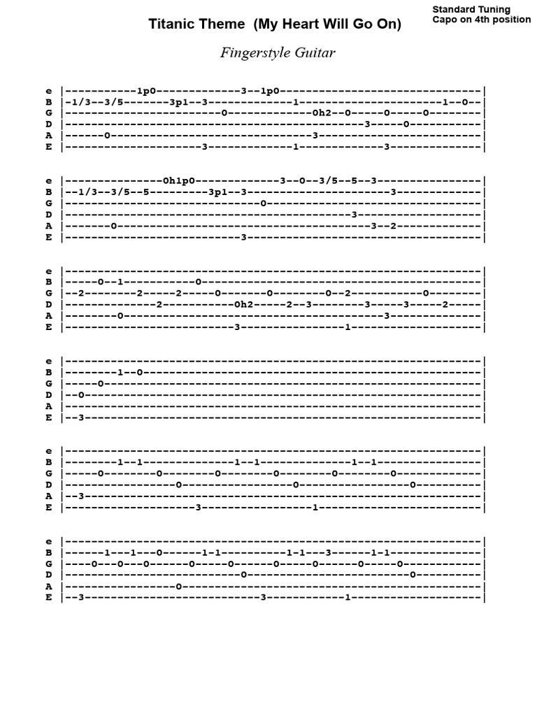 Titanic Tabs PDF | PDF | European Musical Instruments | Chordophones