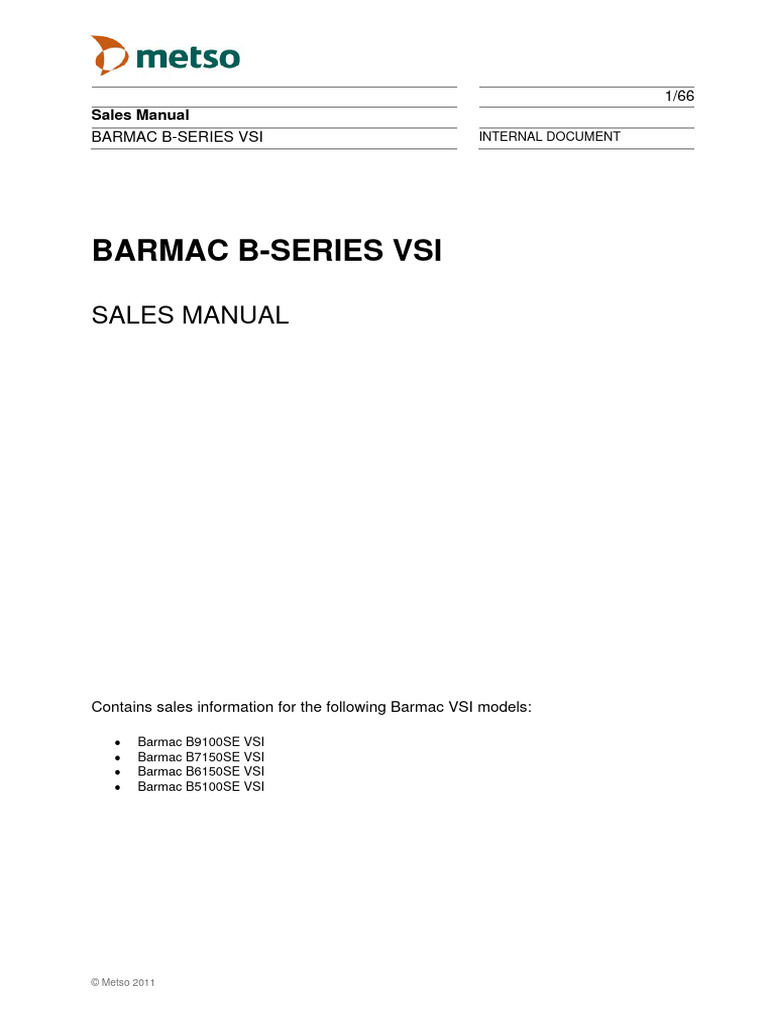 Barmac Sales Manual April2011 Download Free Pdf Mill Grinding