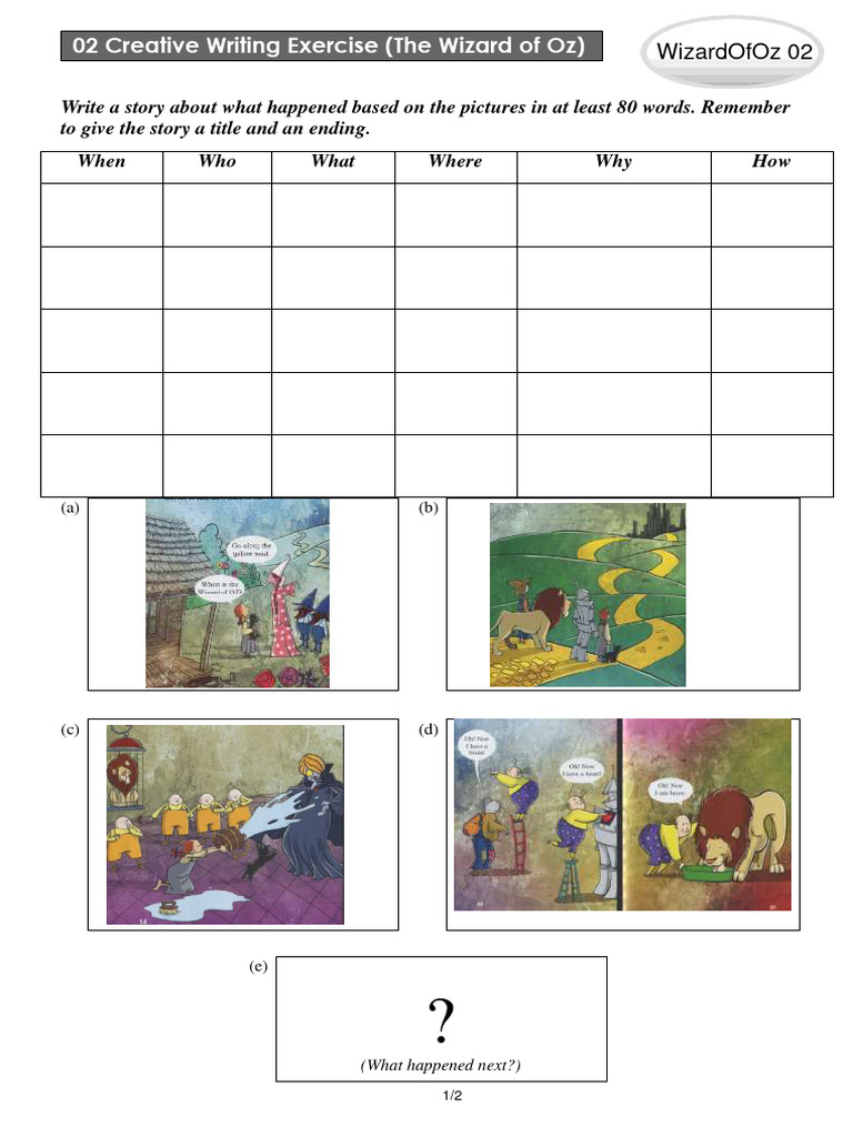 Creative Writing: Wizard of Oz | PDF