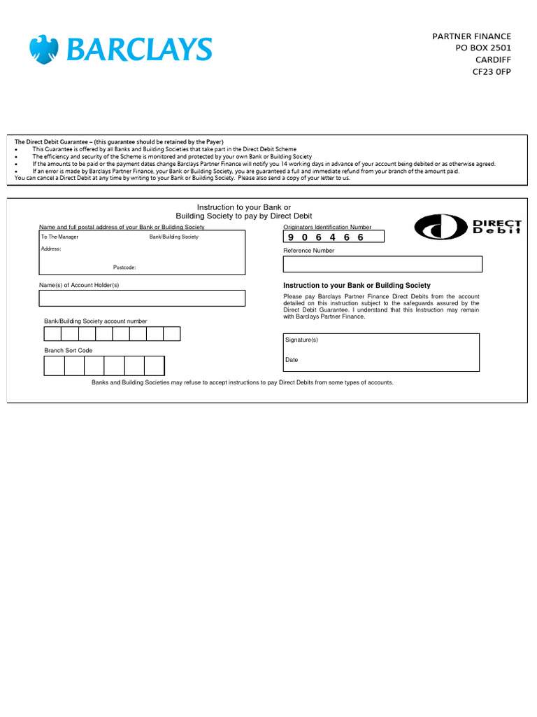 Direct+Debit+Form | PDF | Debit Card | Money
