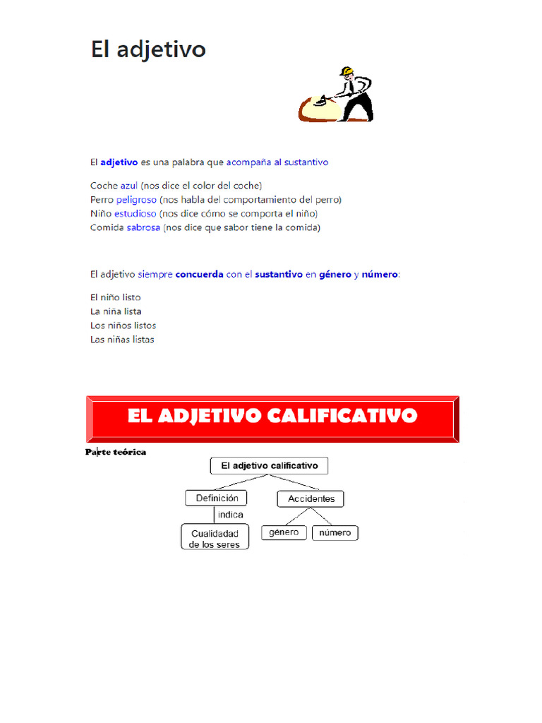 El Adjetivo | PDF