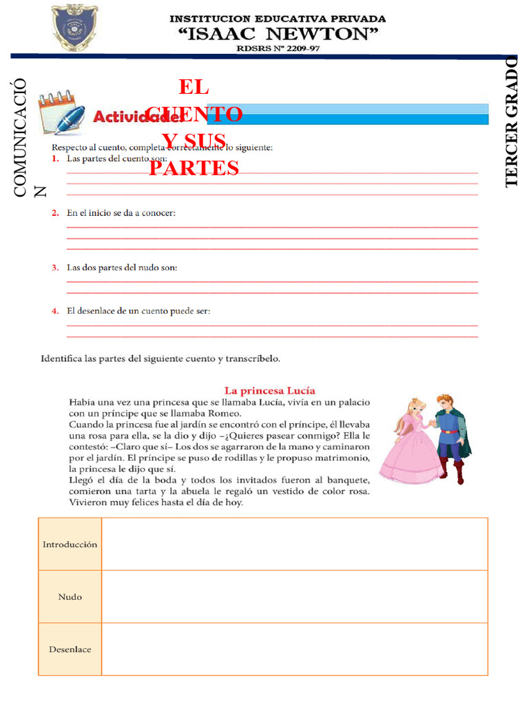 Comunicacion El Cuento y Sus Partes | PDF