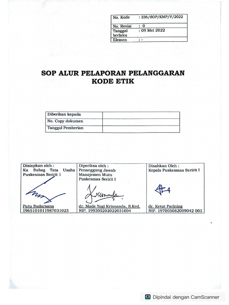 Sop Kode Etik | PDF