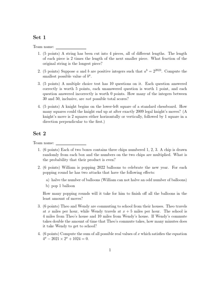 Math Club December Guts | PDF