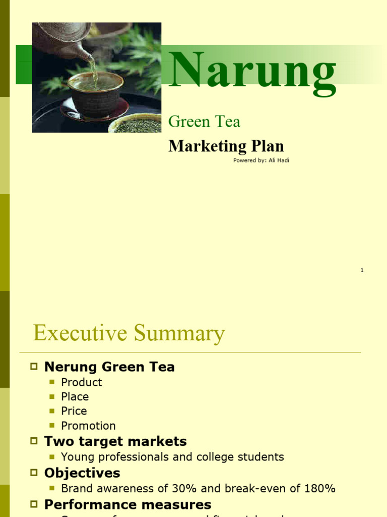Green Tea Marketing Plan | PDF | Tea | Marketing