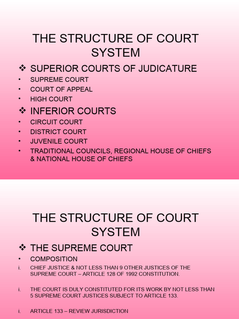 Ghana Court System Structure Overview | PDF | Appellate Court ...