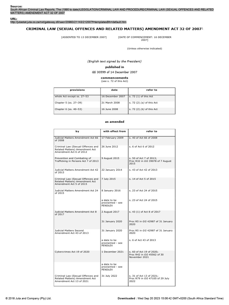 Criminal Law (Sexual Offences and Related Matters) Amendment Act 32 of ...