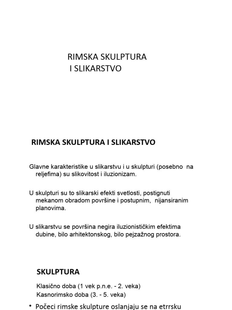 Slikarstvo I Skulptura Rima | PDF
