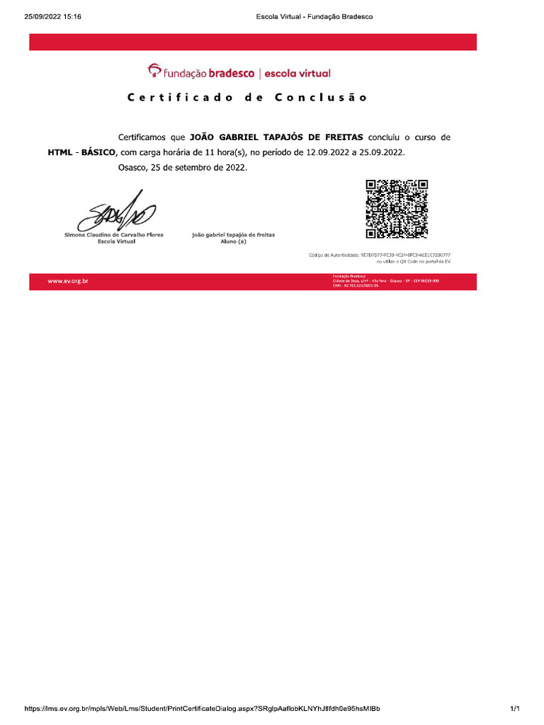 Certificado Html Pdf