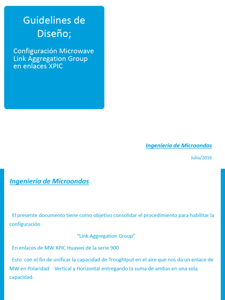 Guide Lines Ingenieria De Transporte Mw Configuración Link Aggregation