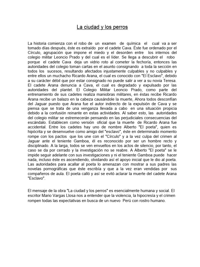 La Ciudad y Los Perros | PDF