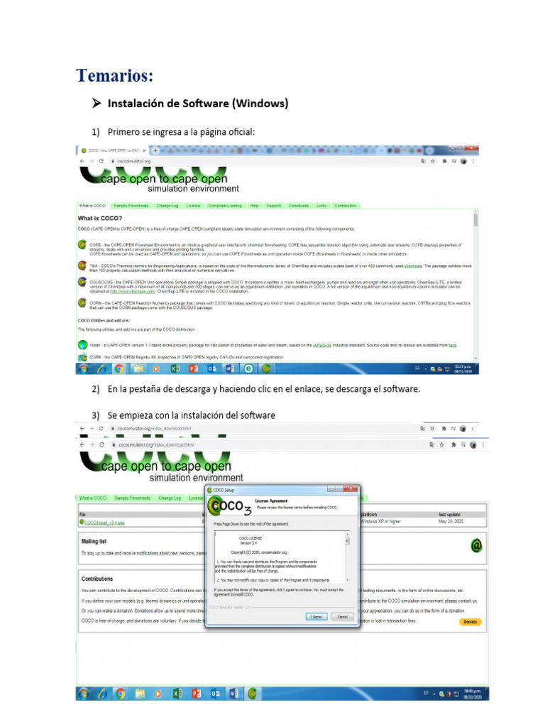 Instalación de Software COCO | PDF | Destilación | Fases de la materia