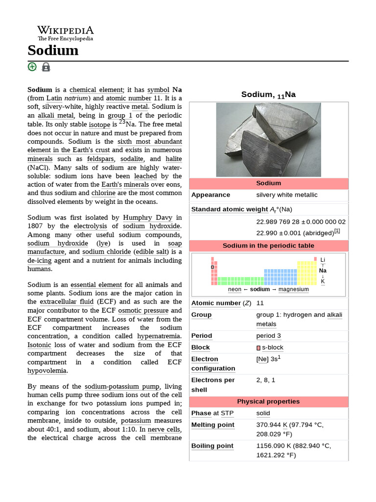 Sodium | PDF