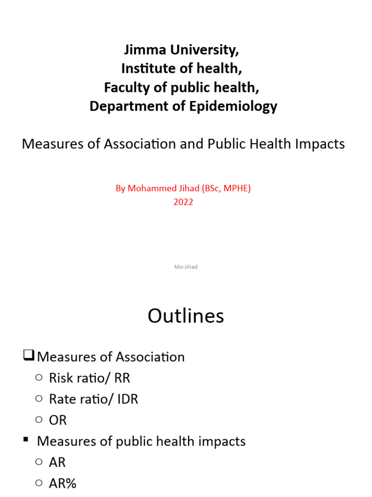 Epidemiology: Measures of Association | PDF | Odds Ratio | Incidence ...