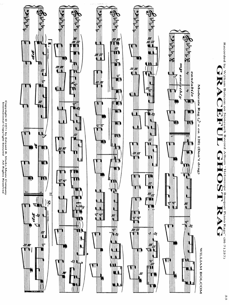 Bolcom Graceful Ghost Rag PDF | PDF