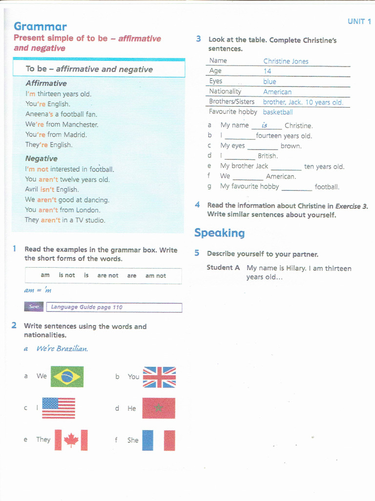 2c. TO BE - affirmative and negative | PDF