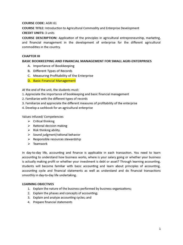 C3 Goals and Functions of Financial Management | PDF | Financial ...