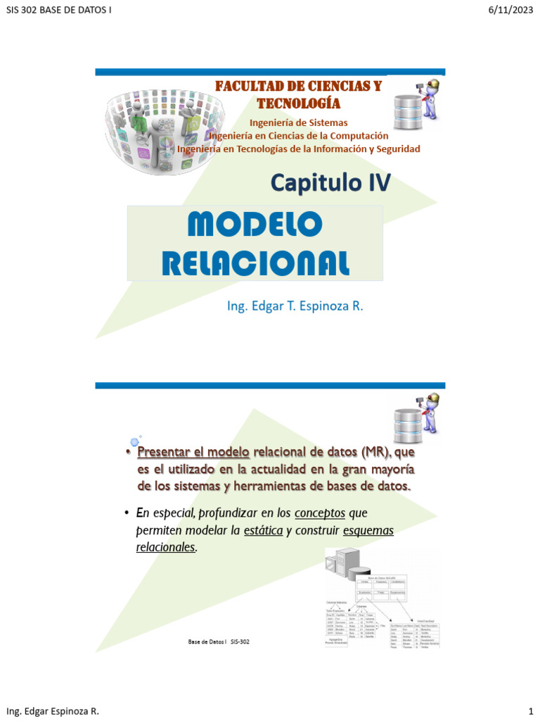 Capitulo 4 MR Teoria | PDF | Bases de datos | Base de datos relacional