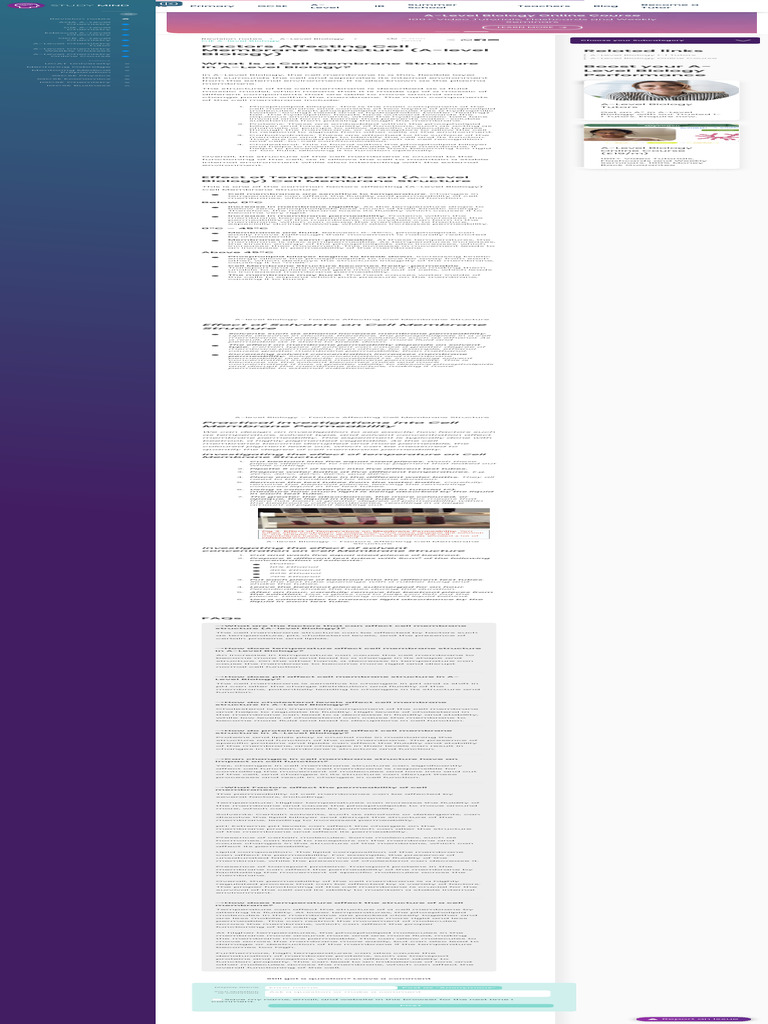 Factors Affecting Cell Membrane Structure (A-Level Biology) - Study ...