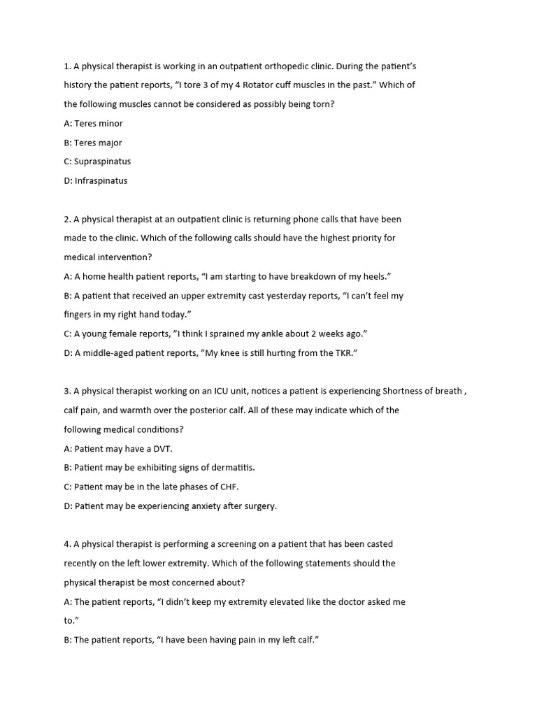 MCQ PT | PDF | Physical Therapy | Clinical Medicine