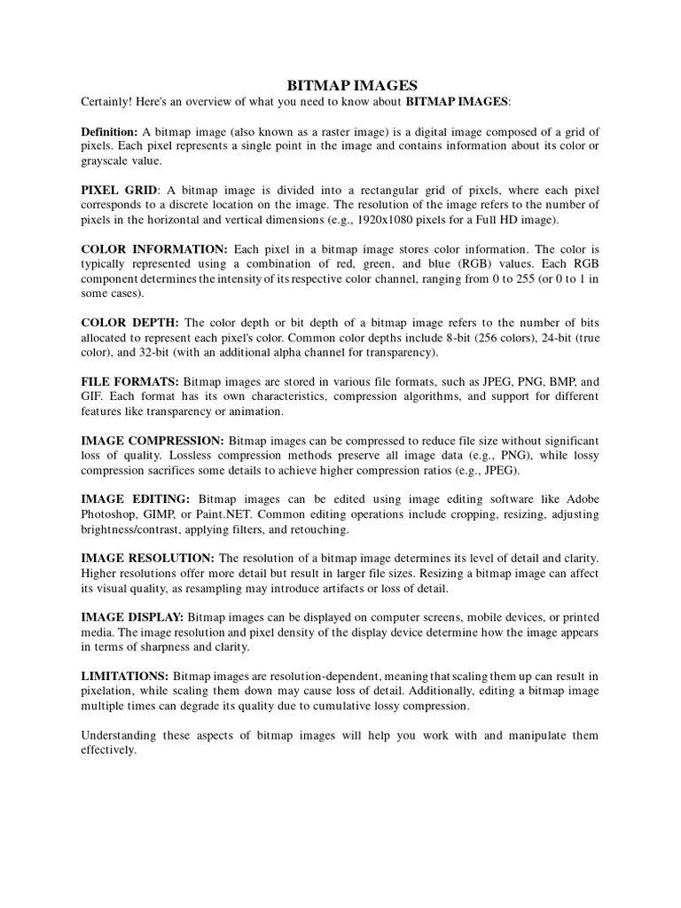 Bitmap Images | PDF | Pixel | Image Editing