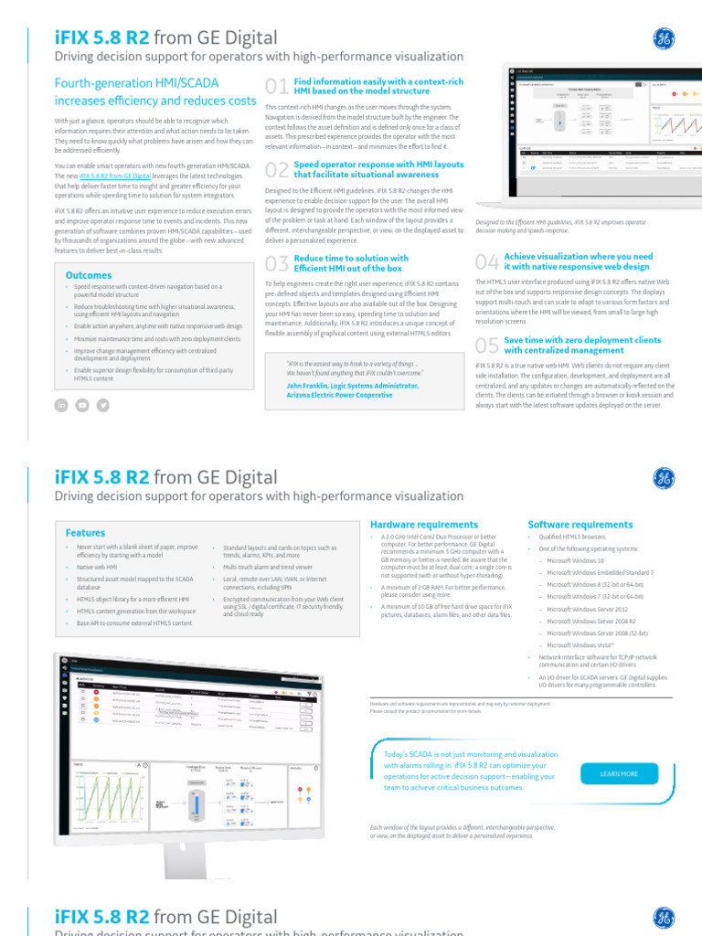 Ifix r2 From Ge Digital Datasheet | PDF | Microsoft Windows | User Interface