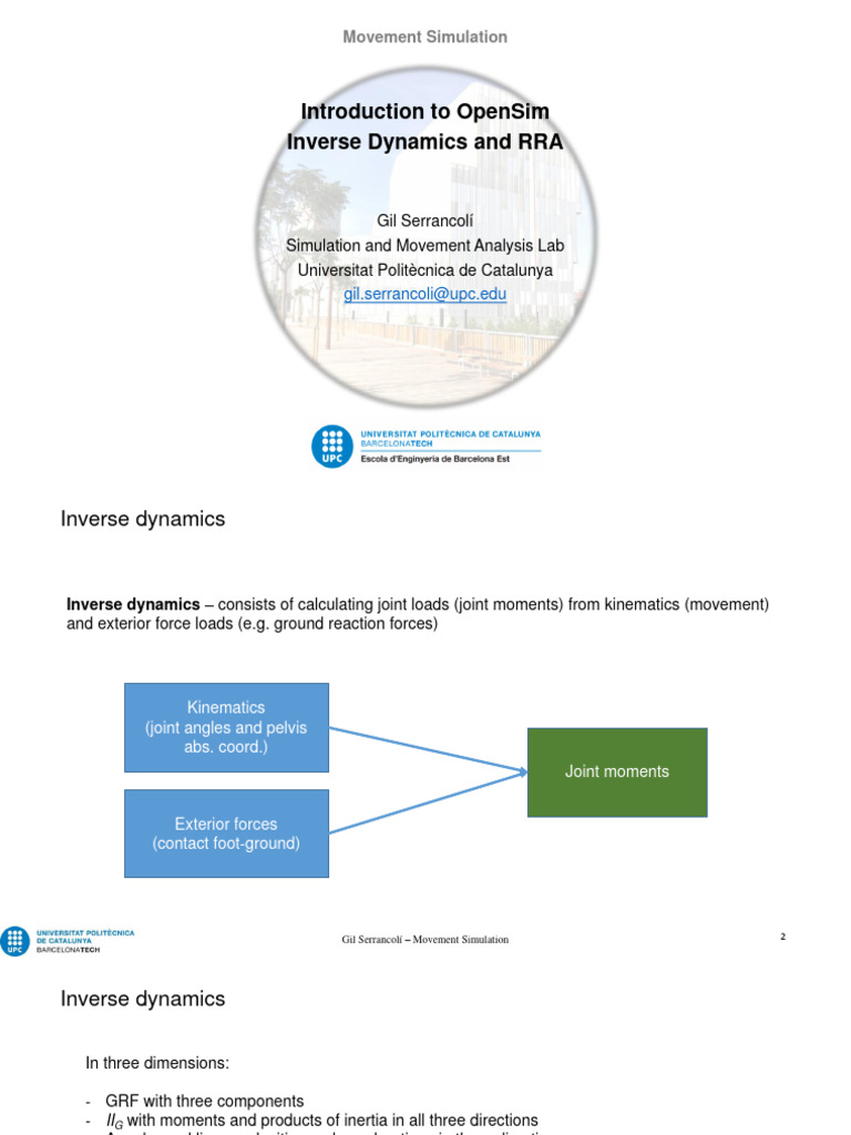 Inverse Dynamics and RRA | PDF | Dynamics (Mechanics) | Kinematics