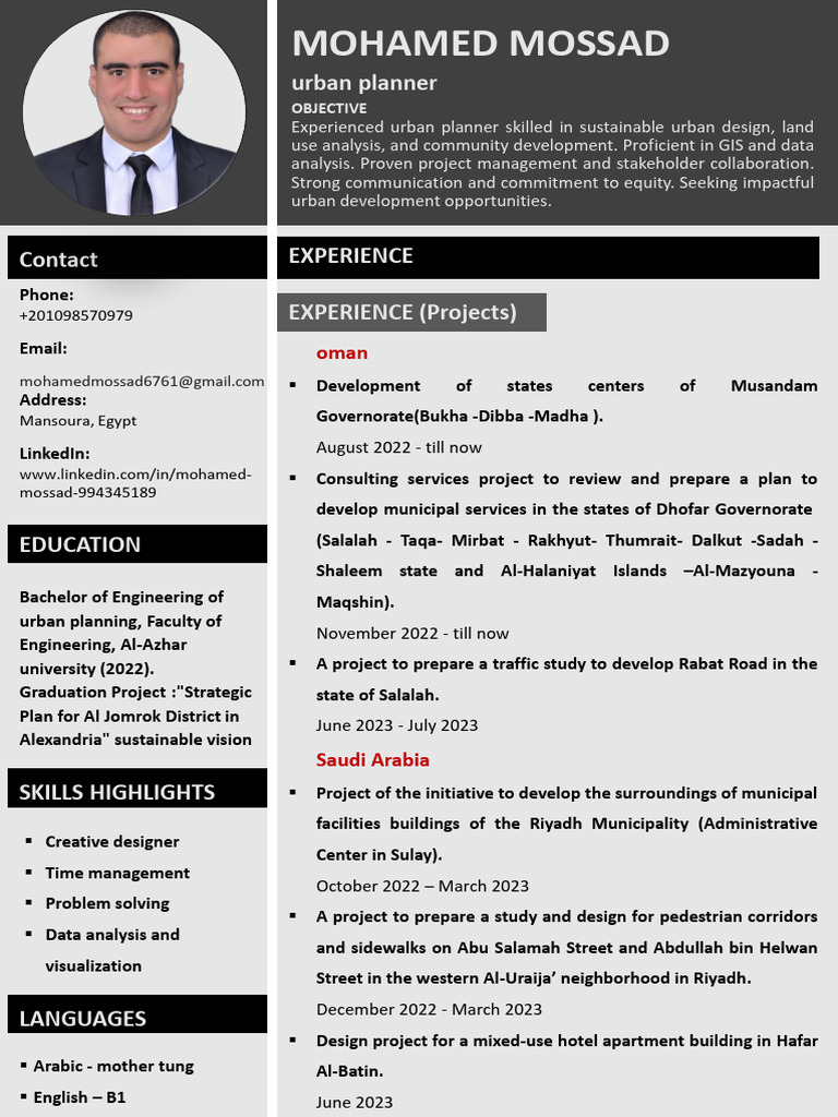 CV Mohamed Mossad | PDF