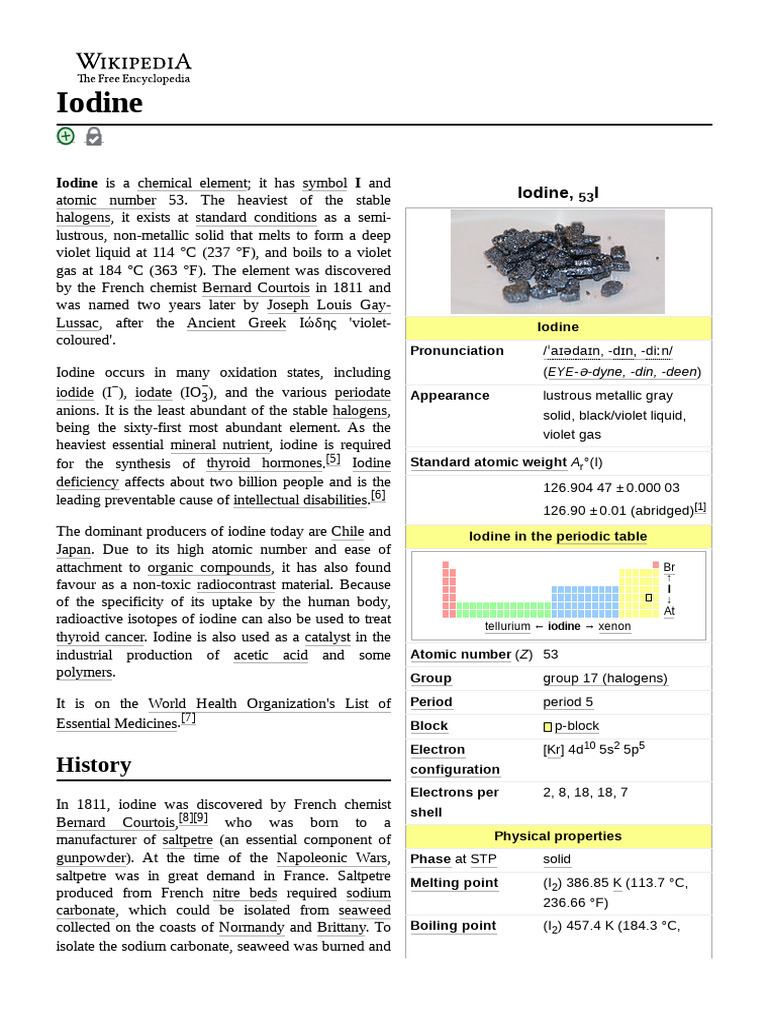 Iodine | PDF | Iodine | Chlorine