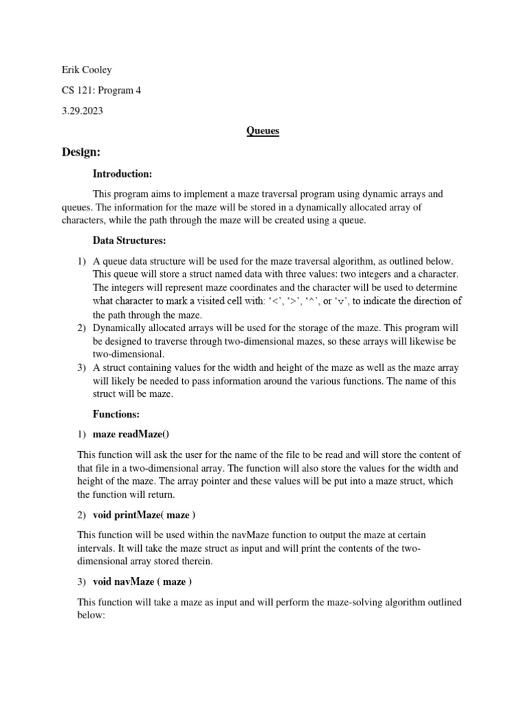Program 4 Pdf Queue Abstract Data Type Computer Program