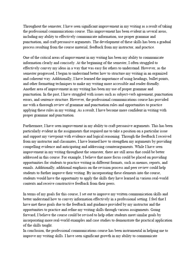 reflection communications | PDF | Communication | Writing