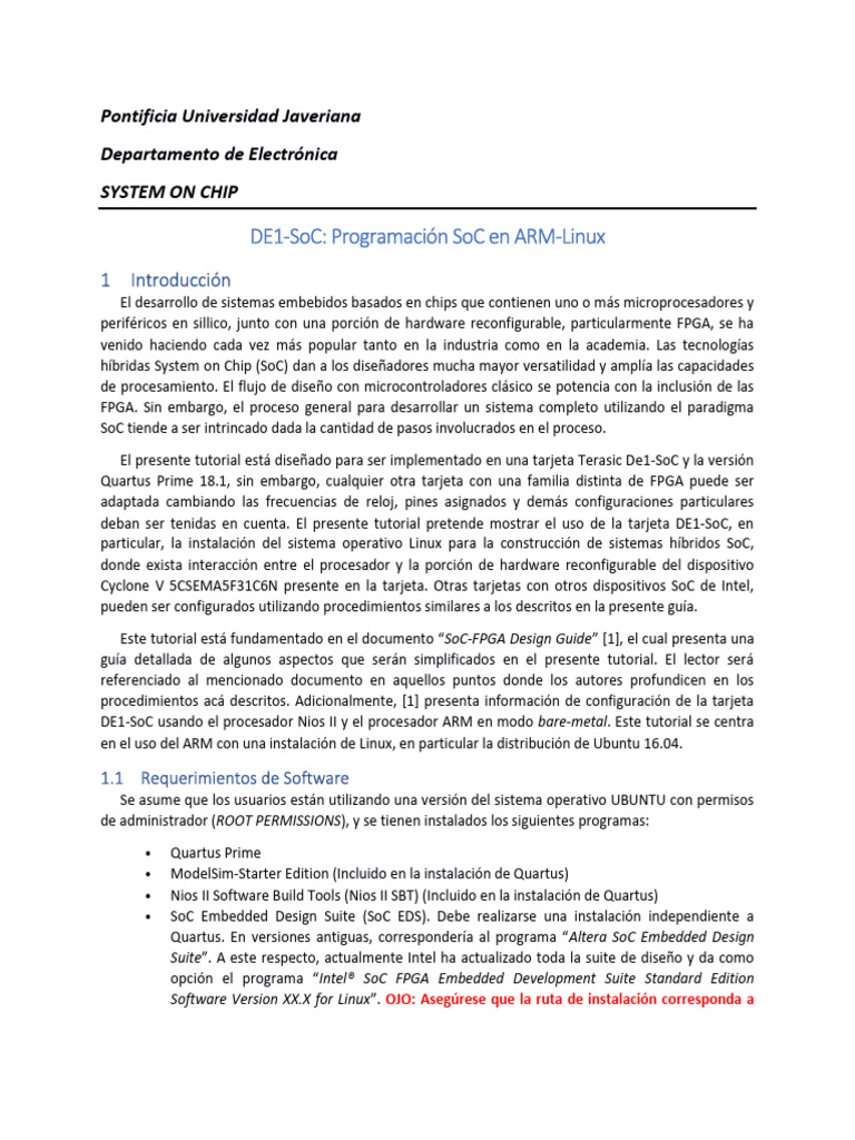 09 - Tutorial DE1-SoC 1 | PDF | Arranque | Kernel (sistema operativo)