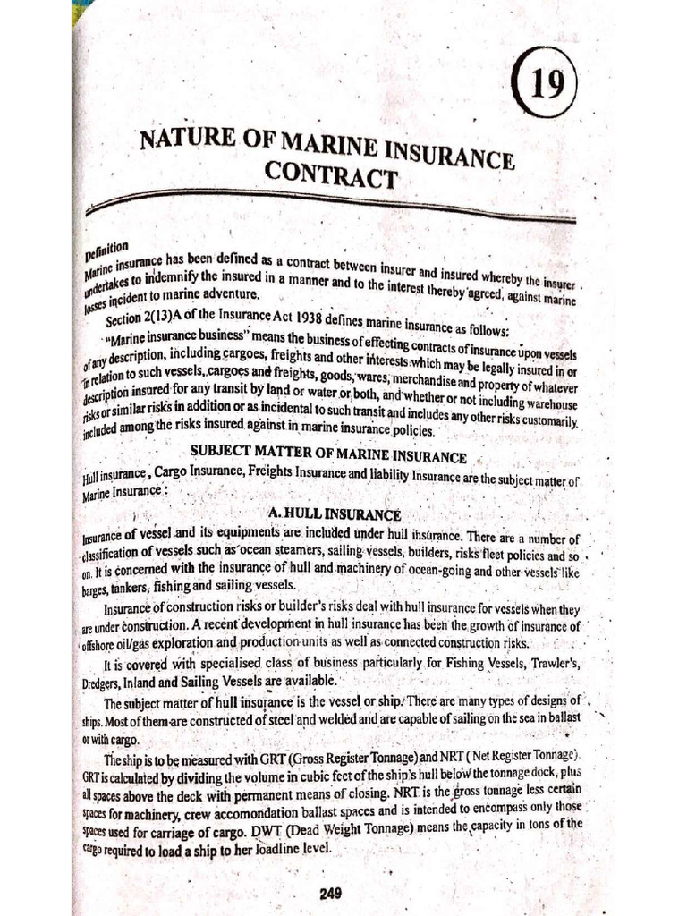 Motor and Marine Insurance | PDF