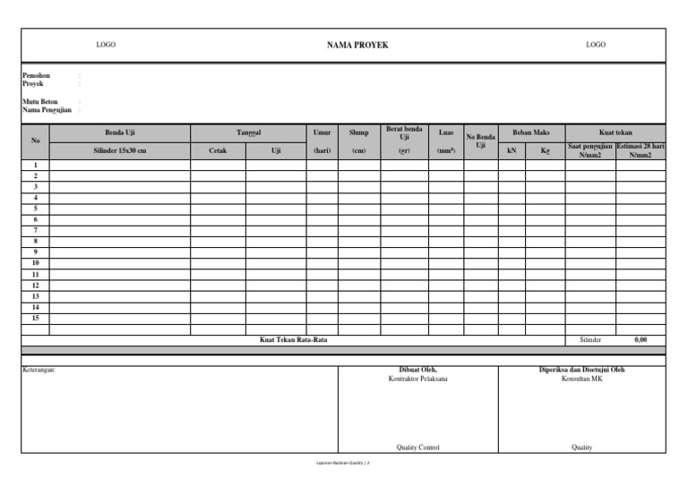 Form Pengujian Beton | PDF